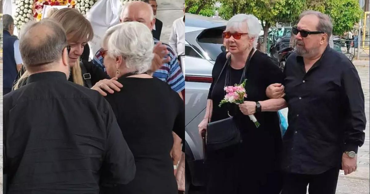 Συγκίνηση στην κηδεία του Γιάννη Φέρτη: Η αγκαλιά της Μαρίνας Ψάλτη με ...